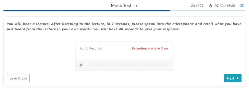 PTE Academic Speaking Practice, Test Format | AlfaPTE
