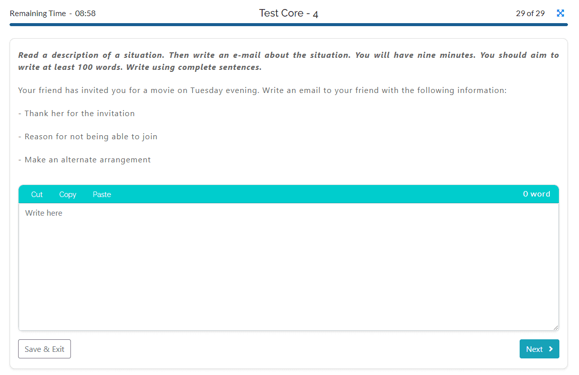 PTE Core Writing Practice | Test Format - AlfaPTE