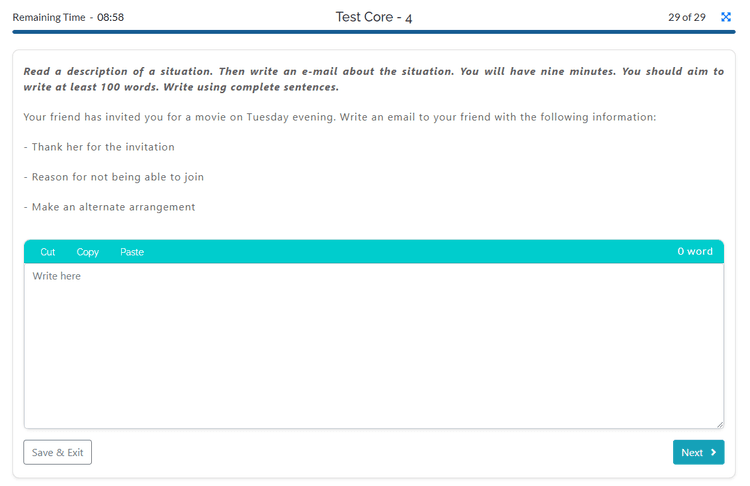 PTE Core Writing Practice | Test Format - AlfaPTE